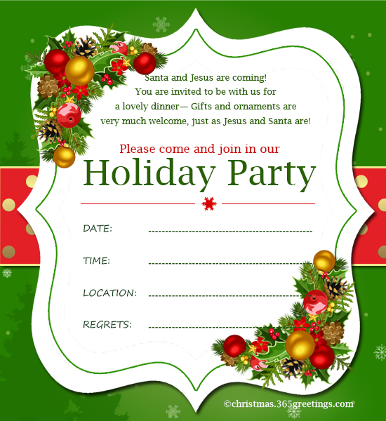 Christmas Invitation Template And Wording Ideas Christmas Celebrations