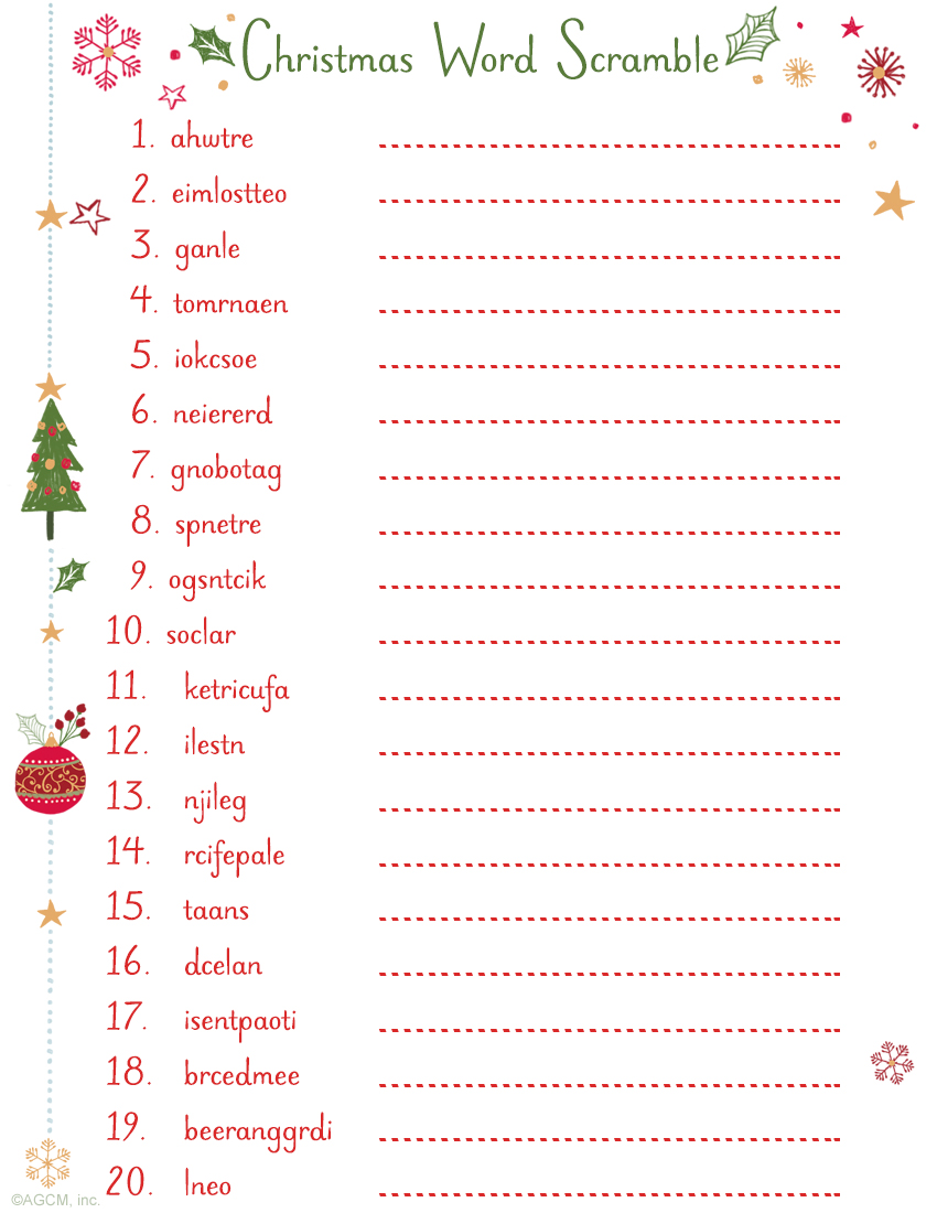 20 Free Printable Christmas Games – Christmas Celebration – All about ...